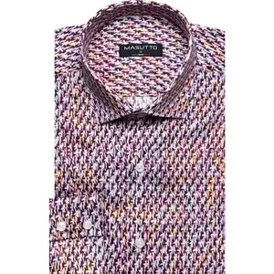 MASUTTO Ochs Print Button-up Long Sleeve Shirt - Pink