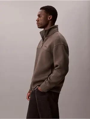 Calvin Klein Spacer Quarter Zip Sweatshirt - Beluga