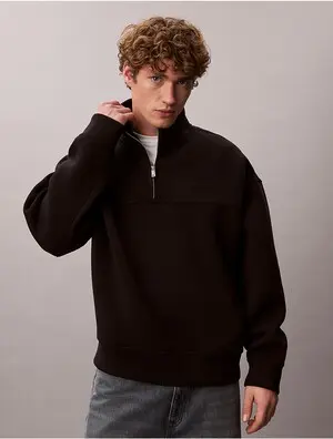 Calvin Klein Spacer Quarter Zip Sweatshirt - Black