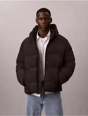 Calvin Klein Relaxed Logo Down Puffer Jacket - Black