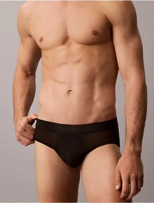Calvin Klein Sheer Mesh Hip Brief - Black