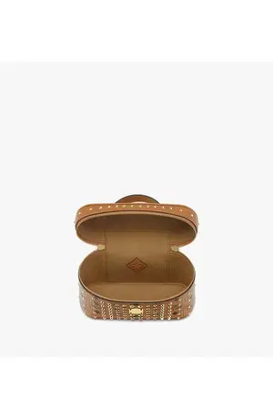 Mcm Small Rockstar Vanity Case In Gold Crystal Visetos