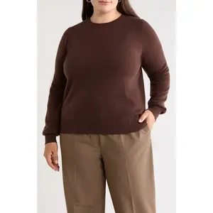 Nordstrom Cashmere Crewneck Sweater Brown Mole