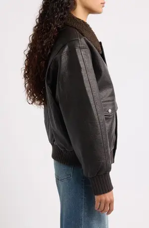 BDG URBAN OUTFITTERS Brooklyn Faux Leather Aviator Jacket