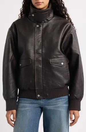 BDG URBAN OUTFITTERS Brooklyn Faux Leather Aviator Jacket