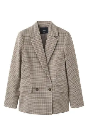 Mango Charlott Micro Houndstooth Check Blazer