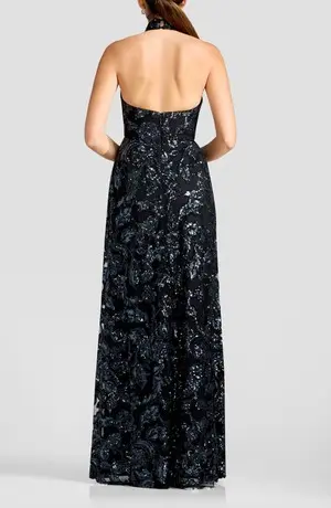 Dress The Population Manon Sequin Halter Gown