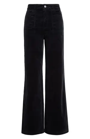 Paige Anessa Utility Pocket High Waist Wide Leg Jeans - Navy