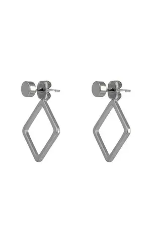 BEARFRUIT JEWELRY Diana Earring Jackets Minimalist Geometric Statement - Dark Grey
