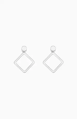 BEARFRUIT JEWELRY Diana Earring Jackets Minimalist Geometric Statement Silver