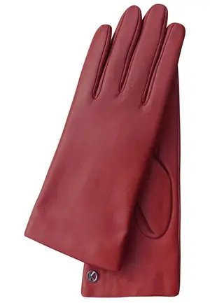 KESSLER Premium Lamb Leather Touchscreen Gloves With Cashmere Lining - Red