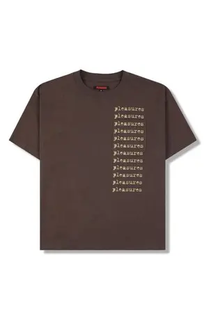 PLEASURES Slip Heavyweight Cotton T-shirt - Brown