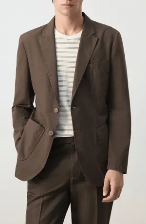 Mango Slim Fit Suit Jacket - Brown