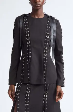 Simone Rocha Grommet Ring Sculpt Top - Black