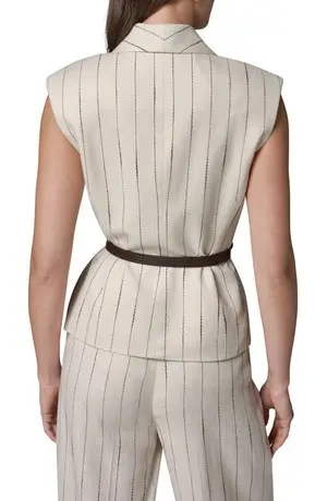 Donna Karan New York Sleeveless Belted Vest - Flax/canyo