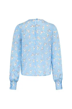 MAISON COMMON Printed Cotton Silk Blend Blouse With Bow Detail