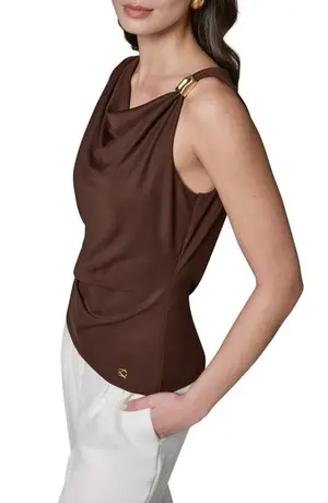 Donna Karan New York Ruched Asymmetric Sleeveless Top