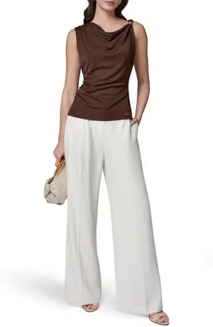 Donna Karan New York Ruched Asymmetric Sleeveless Top