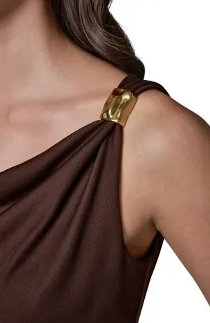 Donna Karan New York Ruched Asymmetric Sleeveless Top