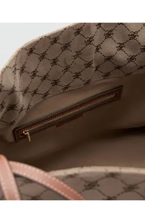 Mango Jacquard Faux Bucket Bag