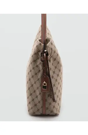 Mango Jacquard Faux Bucket Bag
