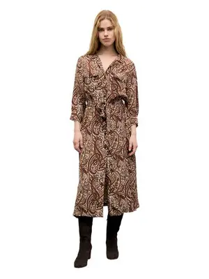 Gerard Darel Cyra 3/4 Sleeve Midi Shirt Dress
