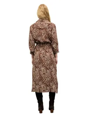 Gerard Darel Cyra 3/4 Sleeve Midi Shirt Dress