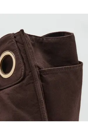 Mango Canvas Hobo Bag - Chocolate