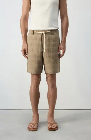 Mango Linen & Cotton Drawstring Bermuda Shorts
