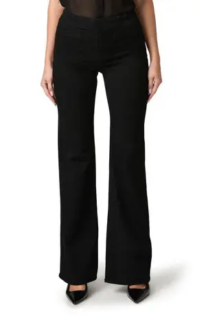 Paige Sofia High Waist Wide Leg Jeans - Black Shadow