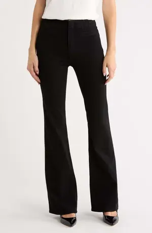 Paige Sofia High Waist Wide Leg Jeans - Black Shadow