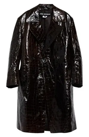 Junya Watanabe Croc Embossed Faux Leather Trench Coat