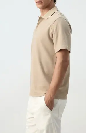 Mango Textured Polo - Beige