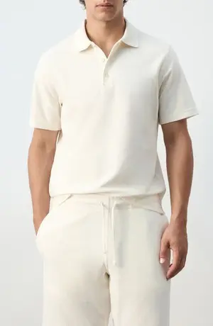 Mango Textured Polo - White