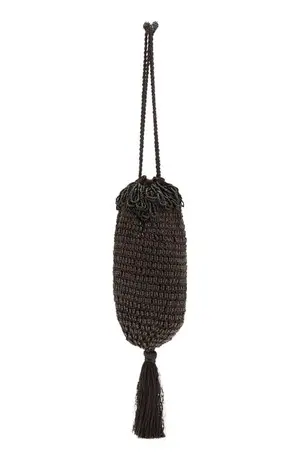Mango Beaded Handbag - Chocolate
