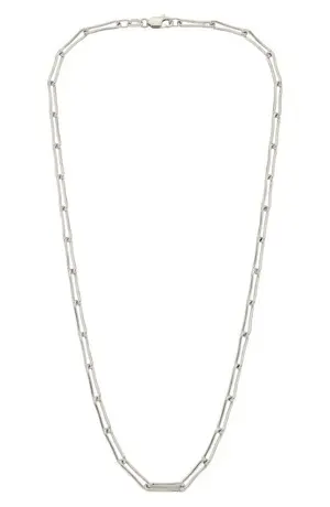 Argento Vivo Ivy Tapered Paperclip Chain Necklace - Silver