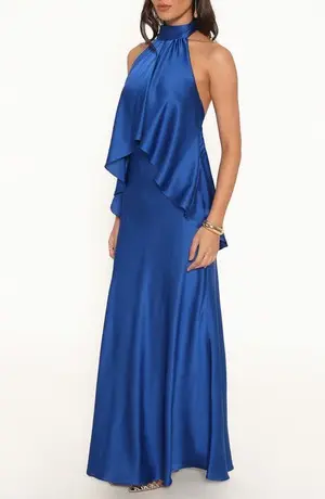 PETAL & PUP Nyomi Tiered High Neck Maxi Dress