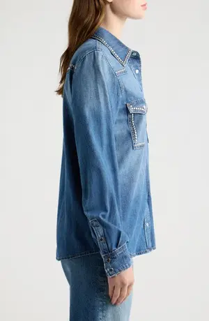 7 For All Mankind Studded Western Denim Shirt