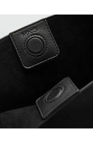 Mango Dalma Faux Leather Sack Bag - Black