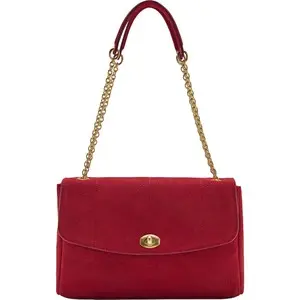 Mango Montes Quilted Leather Shoulder Bag Red