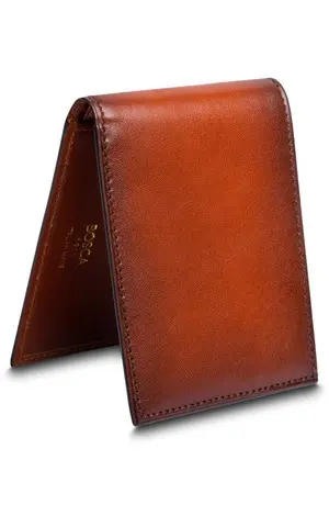 Bosca Burnished Leather Small Bifold Wallet