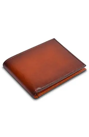 Bosca Burnished Leather Small Bifold Wallet