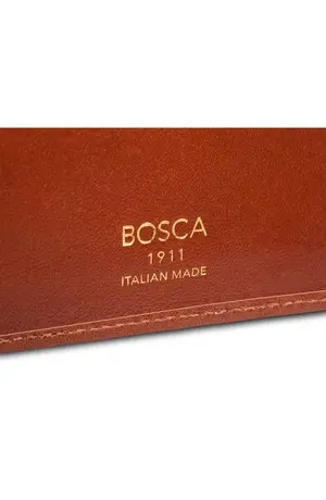Bosca Burnished Leather Small Bifold Wallet
