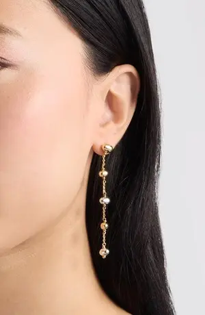 Nordstrom Two-tone Bead Linear Drop Earrings