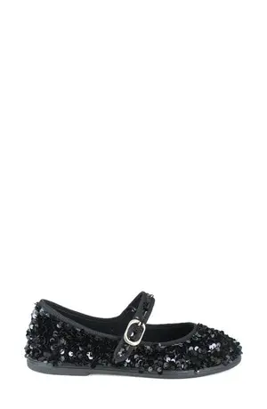 NATIONAL COMFORT Sequin Embellished Mary Jane Flat - Black