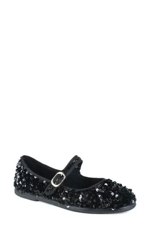 NATIONAL COMFORT Sequin Embellished Mary Jane Flat - Black