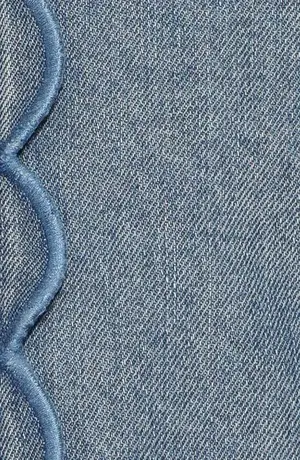 PETAL & PUP Heidi Scalloped Trim Denim Jacket