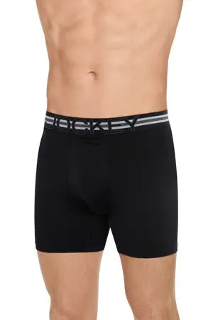 JOCKEY Sport Stability Pouch Microfiber 6" Boxer Brief Black