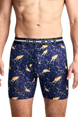 JOCKEY Stability Pouch Microfiber 6" Boxer Brief - Marbled Navy