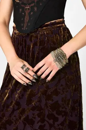 DISTURBIA Sienna Devore Hanky Hem Midi Skirt